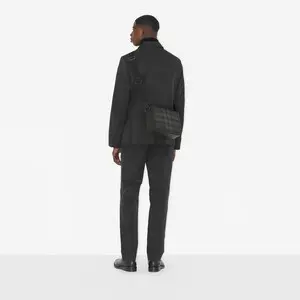 Burberry Alfred Checked Messenger Bag - Black