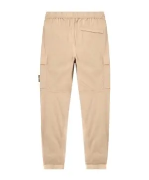 Stone Island Logo Patch Tapered Leg Trousers - Desert