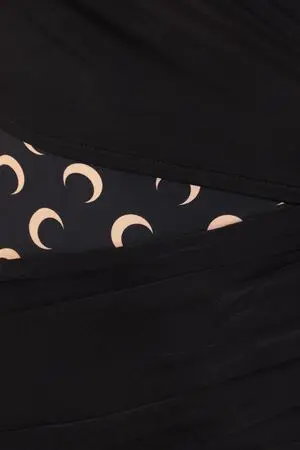 MARINE SERRE Crescent Detail One-shoulder Dress