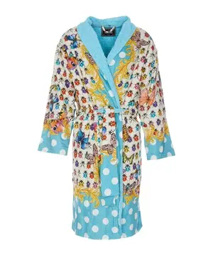 Versace Baroque-printed Belted Bathrobe - Multicolor