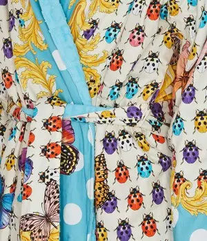 Versace Baroque-printed Belted Bathrobe - Multicolor