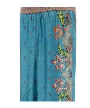 PIERRE-LOUIS MASCIA Printed Wide Leg Trousers - Blue