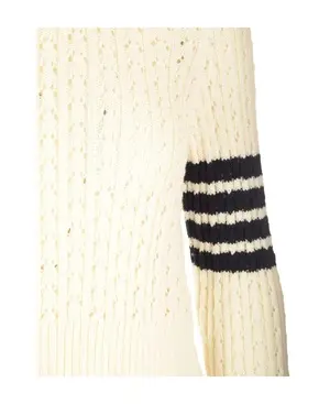 Thom Browne 4-bar Crewneck Jumper - White