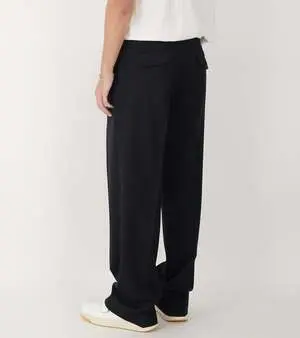 SUNFLOWER Wide Pleated Trousers In Virgin Wool - Black