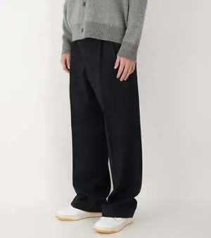 SUNFLOWER Wide Pleated Trousers In Virgin Wool - Black