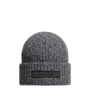 Moncler Logo Patch Beanie - Dark Grey