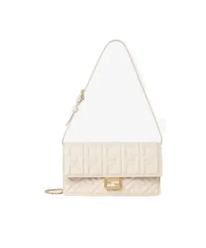 Fendi Camelia Nappa Leather Wallet With Ff Motif - White