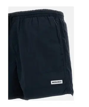 Woolrich Logo Patch Solid Swim Shorts