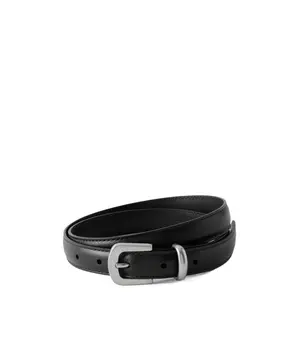 THE ROW Leather Belt With Silver Hardware