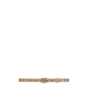 Gucci Gg Marmont Thin Belt - Nude