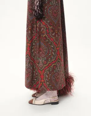 Valentino Garavani Georgette Midi Dress With Feather Scarf