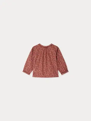 Bonpoint Round Neck Long-sleeved Top With Graphic Print - Pink
