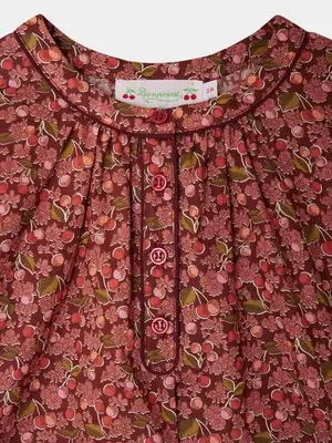 Bonpoint Round Neck Long-sleeved Top With Graphic Print - Pink