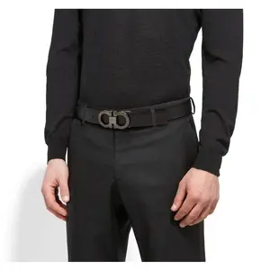 FERRAGAMO Gancini Reversible Leather Belt - Black