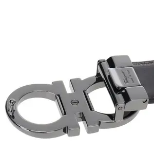 FERRAGAMO Gancini Reversible Leather Belt - Black