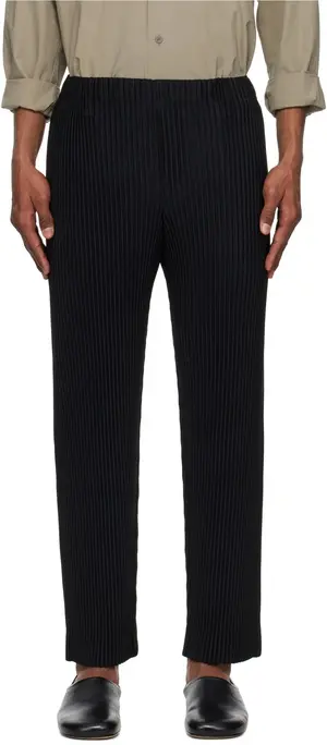 Issey Miyake Homme Plissé Pleated Straight Leg Trousers