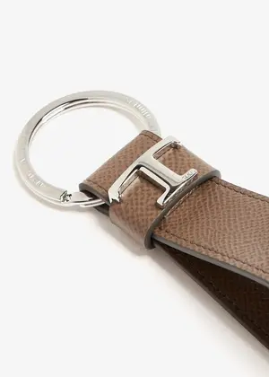 TOD'S T Logo Keychain - Brown