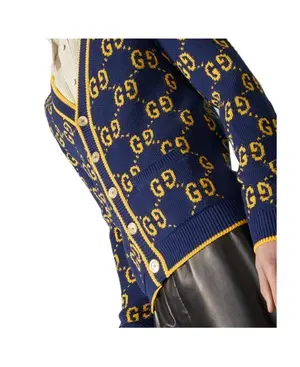 Gucci Gg Piqué-weave Cotton Cardigan
