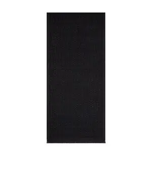 FERRAGAMO Gancini-print Wool Scarf - Black