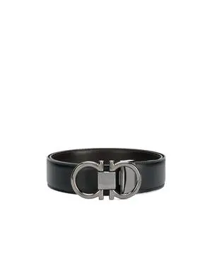 FERRAGAMO Gancini Buckle Double-sided Belt - Black