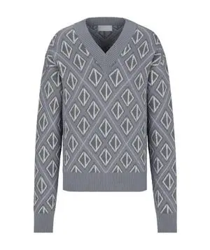 Dior Long-sleeved Knitted Pullover With V-neck