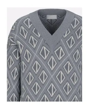 Dior Long-sleeved Knitted Pullover With V-neck