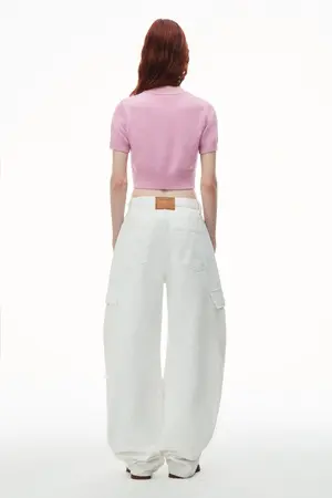 Alexander Wang Cropped Knitted Sweater - Pink