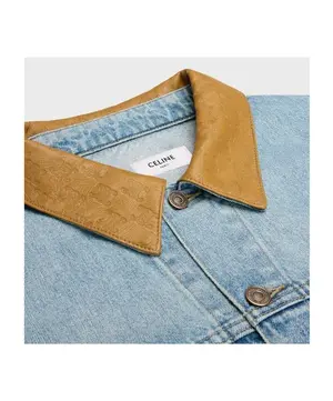 Celine Trucker Jacket In Eclipse Wash Denim - Blue