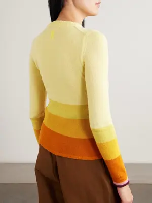 La DoubleJ Striped Cashmere Blend Crew Neck Sweater - Multi-color