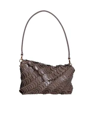 Rabanne Disc Leather Shoulder Bag - Grey
