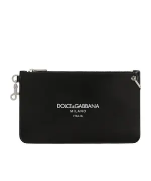 Dolce & Gabbana Dolce Gabbana Milano Logo Printed Toiletry Bag - Black