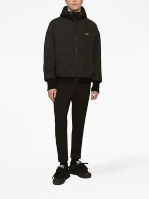 Dolce & Gabbana Logo Plaque Zip-up Hooded Jacket