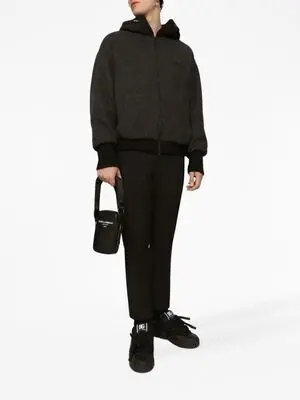 Dolce & Gabbana Logo Plaque Zip-up Hooded Jacket