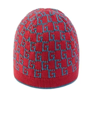 Gucci Square G Cotton Beanie - Red