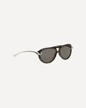 Bottega Veneta Knot Aviator Sunglasses - Gray