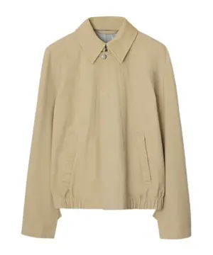 Burberry Cotton Jacket With Snap And Zipper Closure