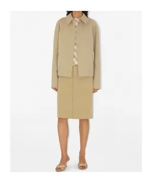 Burberry Cotton Jacket With Snap And Zipper Closure