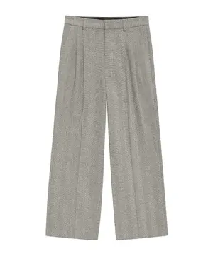 ANINE BING Mid Rise Belen Herringbone Trousers - Gray
