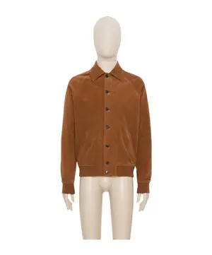 Valentino Garavani Suede Bomber Jacket With Button Closure