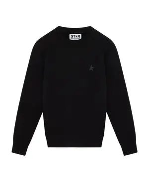 GOLDEN GOOSE Crewneck Sweatshirt With Star Motif - Black