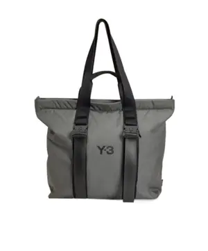 Y3 Logo-detail Tote Bag - Granite