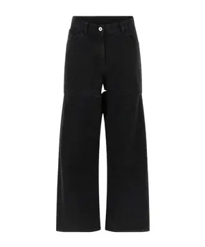 Attico Belt Loop Denim Trousers - Black