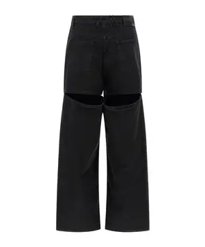 Attico Belt Loop Denim Trousers - Black