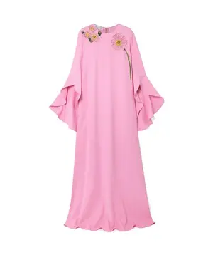 Oscar De La Renta Embellished Stretch Maxi Dress