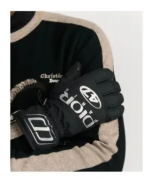 Dior Gloves With Cd And '47 Detail - Black