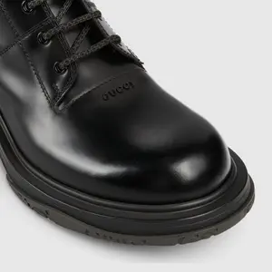 Gucci Tonal Logo Lace-up Boots