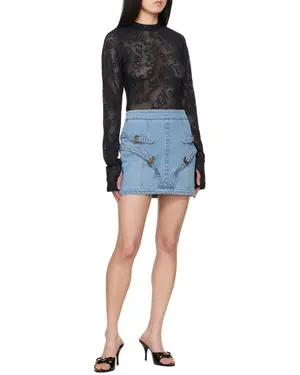 Versace Buckle Detail Mini Skirt