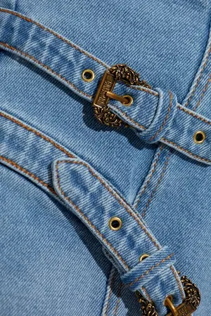 Versace Buckle Detail Mini Skirt