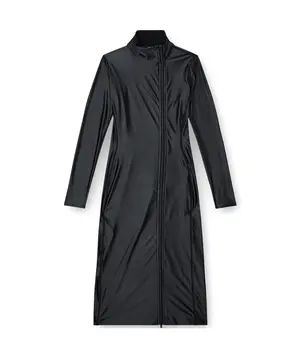 DIESEL® D-silver Asymmetrical Zip Midi Dress