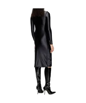 DIESEL® D-silver Asymmetrical Zip Midi Dress